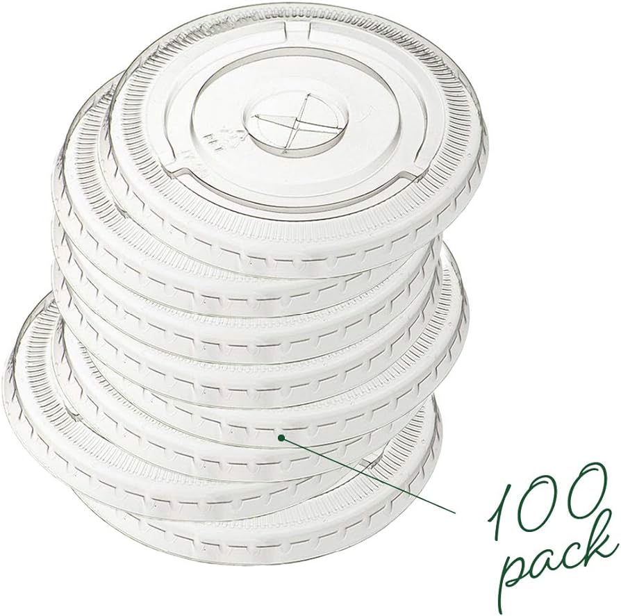 LID, 12 oz, Plastic, Clear, (Straw Slot Flat), VB-F92HCF, Victoria Bay ...